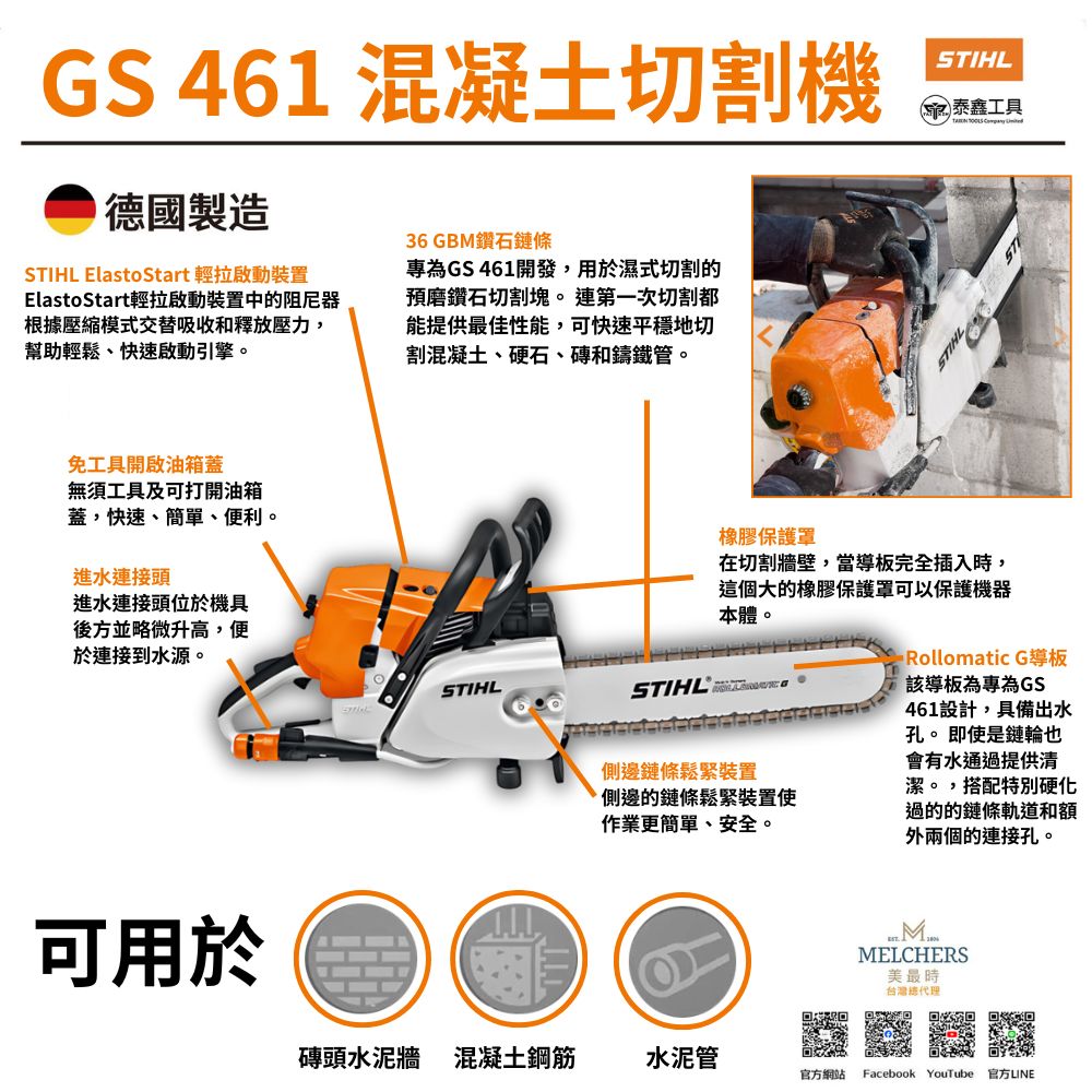 【泰鑫工具強力推薦 | STIHL GS461 混凝土切割機 】 | 最新消息 | 泰鑫工具 (達利商城) 網路旗艦店